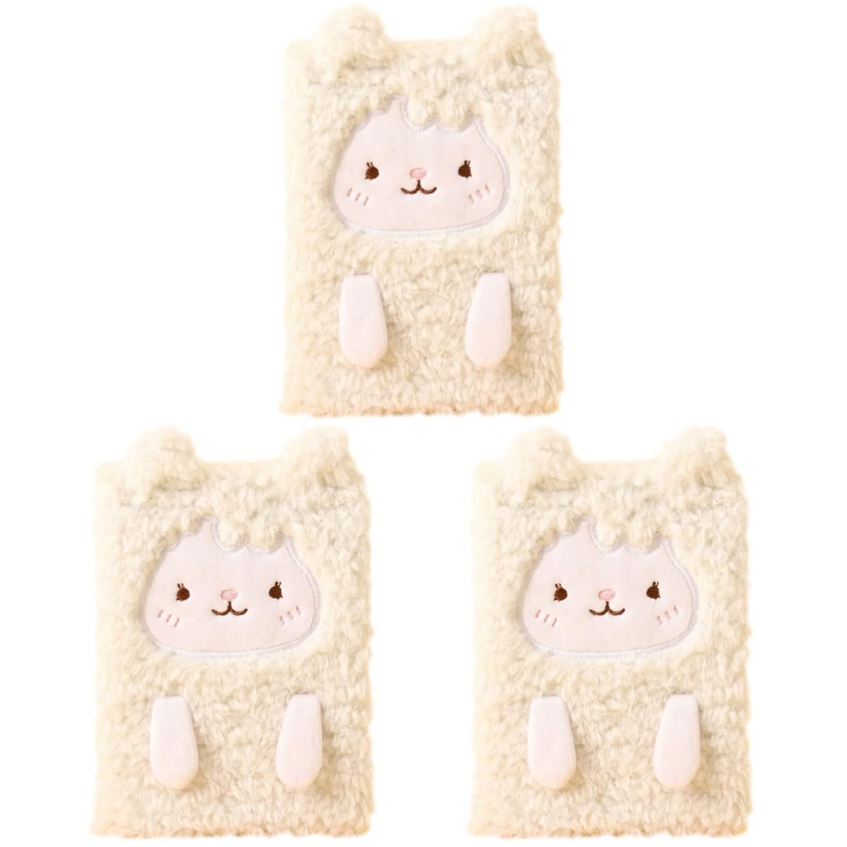 NUOBESTY 3 Pcs Notebook Girls Journal Sketchbook Plush Journals Girls Journal Book Girl Journal Diary Journal Diary of a Wimpy Kid Book Girls Diary Book Lamb White Toddler Travel Sherpa