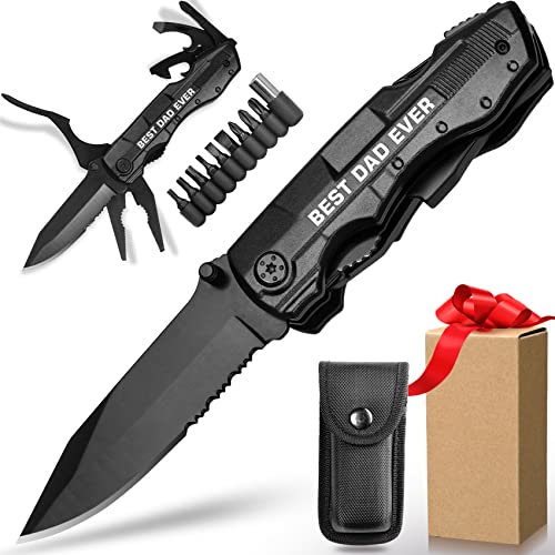 ZAVIT BEST DAD EVER Bottle Opener+Multitool Knife, Gifts for Dad, Dad Birthday Gift, Gifts Idea for Dad.
