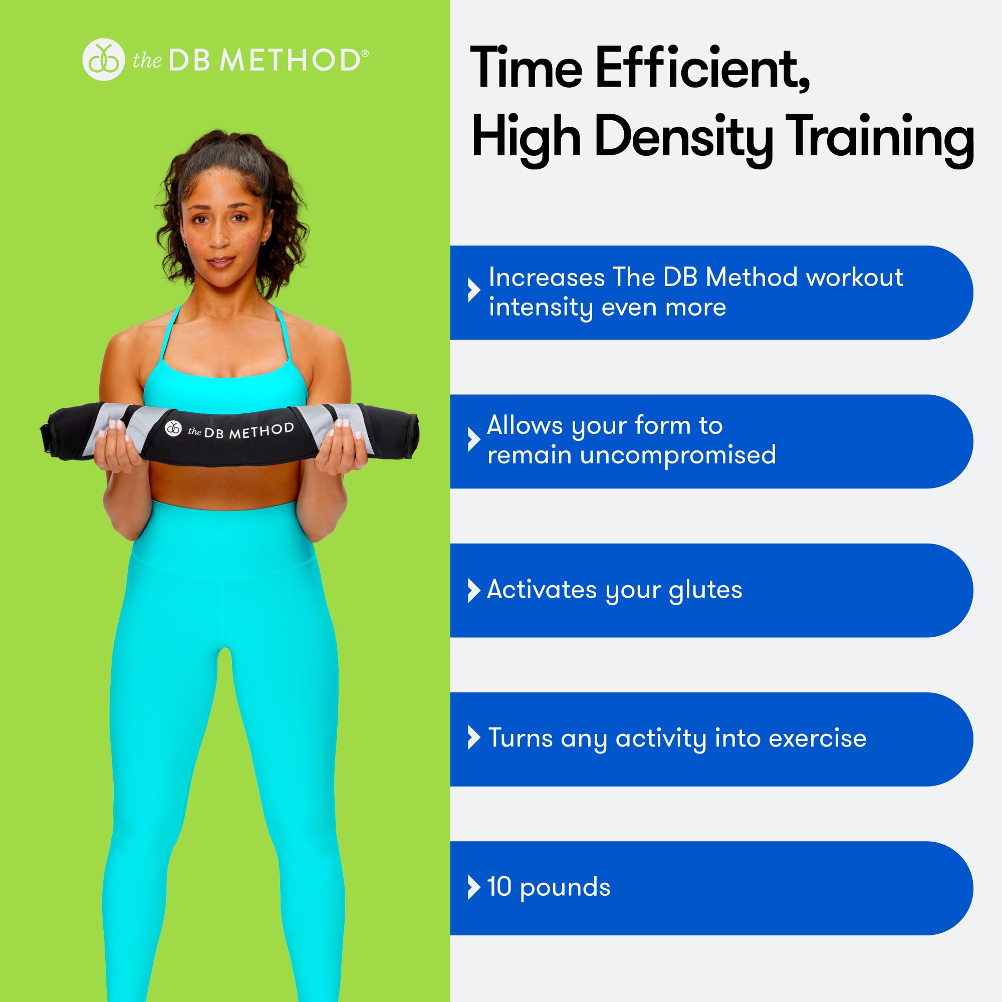 The DB Method DreamBelt Weight Belt Intensifies Workouts, Home or Gym Workout Equipment, Weighted Belt for Hip Thrust, Squat, Strength Training, Helps Minimize Exercise Injury Risk, 10 lbs