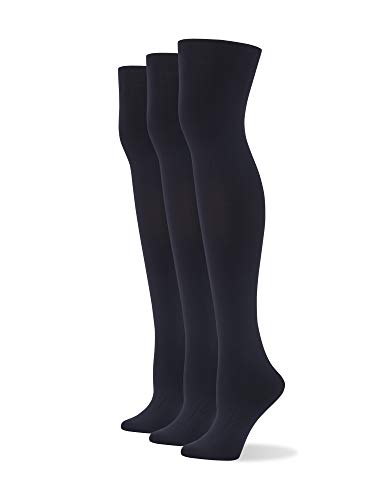 No nonsense womens Yoga Waistband Blackout Tights, 3 Pair Pack Tights, Black - Pair Pack, Large-X-Large US