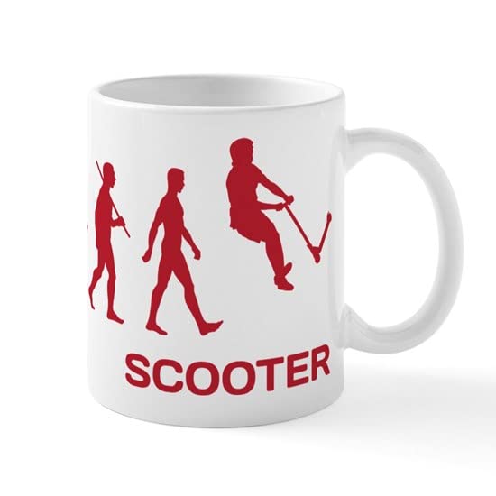 CafePress Darwin Ape To Man Evolution Push Kick Scooter Mug Ceramic Coffee Mug, Tea Cup 11 oz