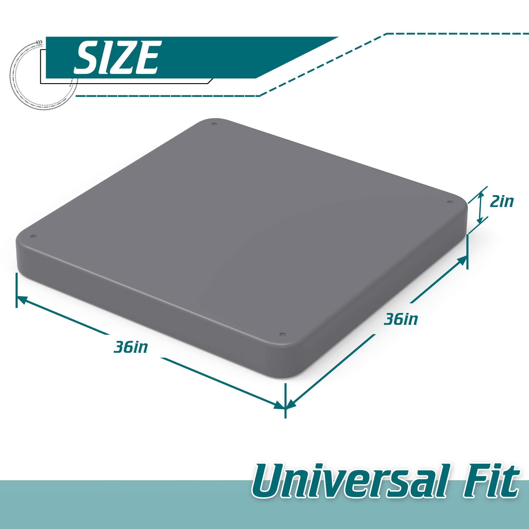 Daisypower Equipment Pad for Ductless Mini-Split Air Conditioner HVAC Heat Pump System,Anti-Vibration Plastic Condenser Pad,36 × 36 × 2 inches