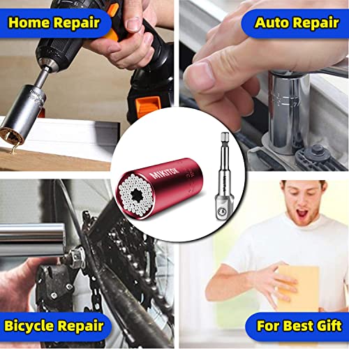 MiKiTok Universal Socket Universal Socket Wrench Craftmanstoolset,Birthday Gifts for Men Women Husband Him Boyfriend 1/4"-3/4" (7mm to 19mm)