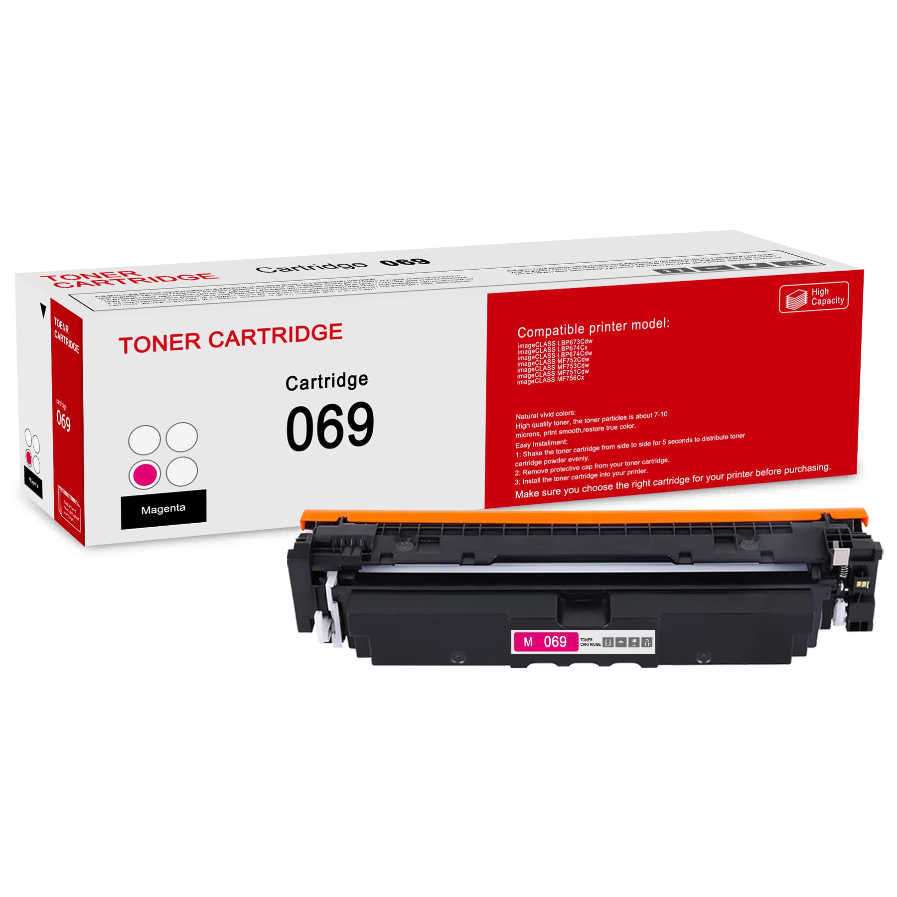 1 Pack 069 5092C001 Magenta Toner Cartridge 069 5092C001 Compatible 5092C001 Replacement for Canon imageCLASS LBP673Cdw LBP674Cx LBP674Cdw MF752Cdw MF753Cdw MF751Cdw MF756Cx Printer