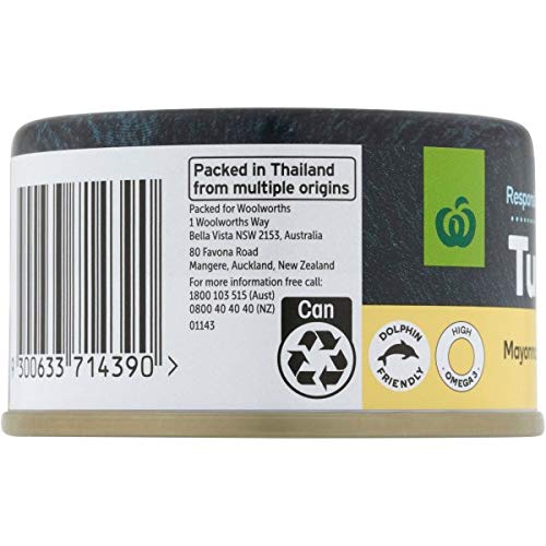 Woolworths Tuna Mayonnaise And Corn 95G - Responsibly caught tuna without use of fish aggregating devices. No artificial colours, flavours or preservatives.