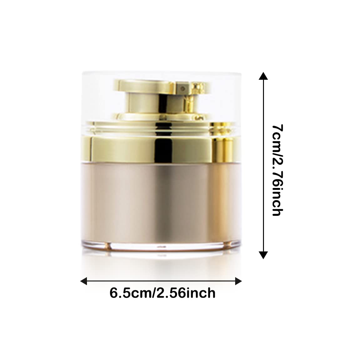 Voyyphixa 3 Pack 1 oz Airless Pump Jars Refillable Travel Bottle Portable Cream Jar Vacuum Bottle with Push Down Pump Dispenser for Vacuum, Face Cream and Lotion