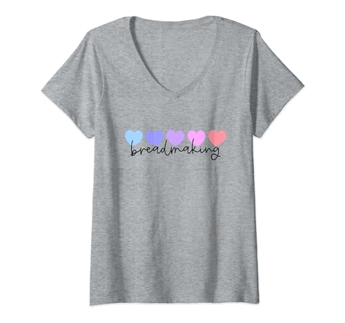 Breadmaking or Breadmaker Lover Heart Women Girls or Mom V-Neck T-Shirt