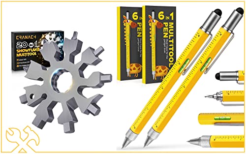 Tool Gifts for Men and Women-2 Pack Multitool Pen Construction Tools, Pen Tool Gadget for Men Women,Gifts Ideas for Engineer Woodworkers Carpenter and 20 in 1 Multi Tool Cool Gadgets for Men