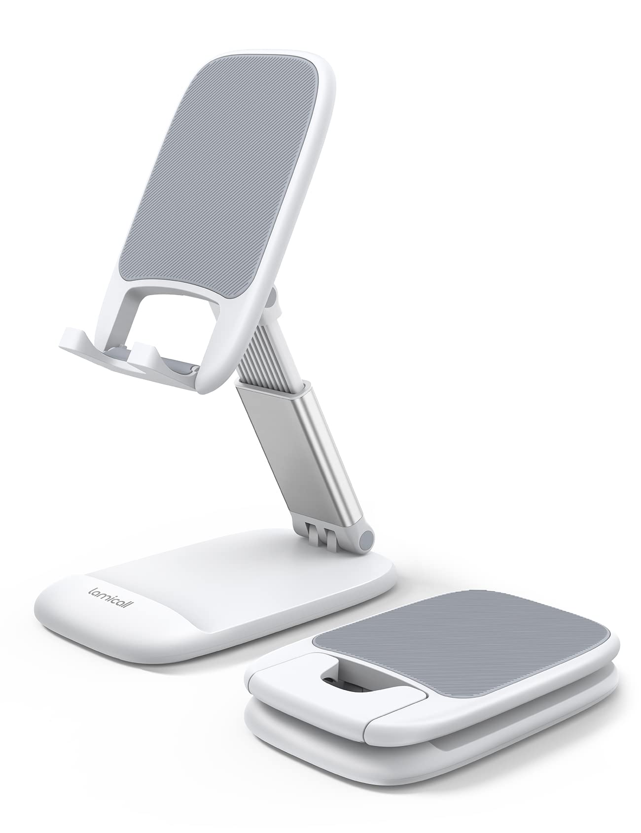 Lamicall Stand Phone Accessories, Desk - White Office Cell Holder, Desktop, Office Desk Accessories, for iPhone 16 15 14 13 12, Decor, Phone