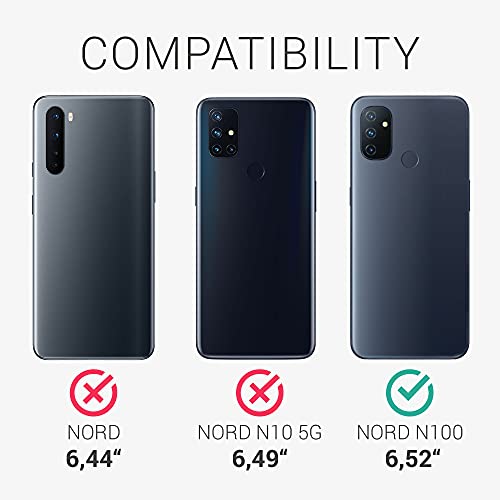 kwmobile Clear Case Compatible with OnePlus Nord N100 - Phone Case Soft TPU Cover - Travel Black/Multicolor/Transparent