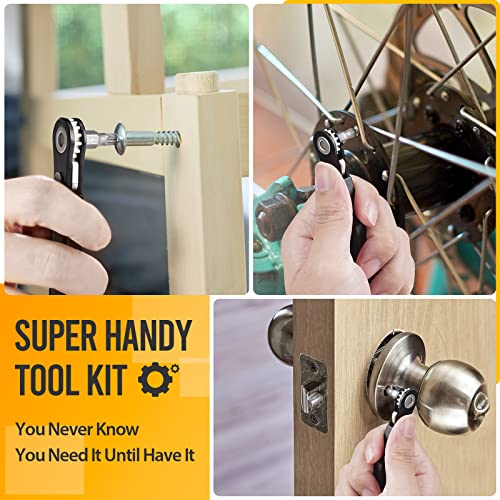 Right Angle Screwdriver Tools Gifts: Mini Ratcheting 90 Degree Offset Screwdriver Bit Set EDC Gear Angled Screwdriver for Small Spaces Sewing Machine Supplies Gift for Man Woman Mom Dad Her Birthday