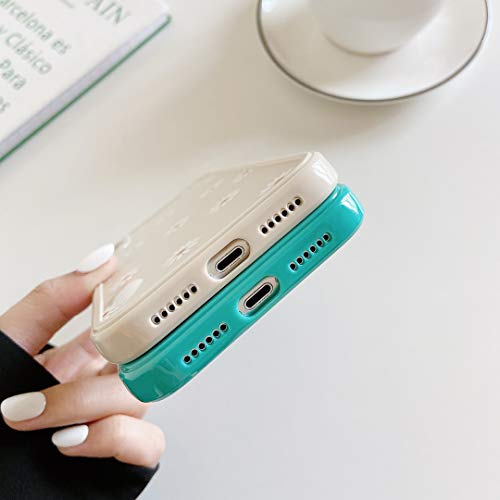 ZTOFERA TPU Back Case for iPhone XR, Daisy Pattern Glossy Soft Silicone Case, Cute Girls Case Slim Lightweight Protective Bumper Cover for iPhone XR - White