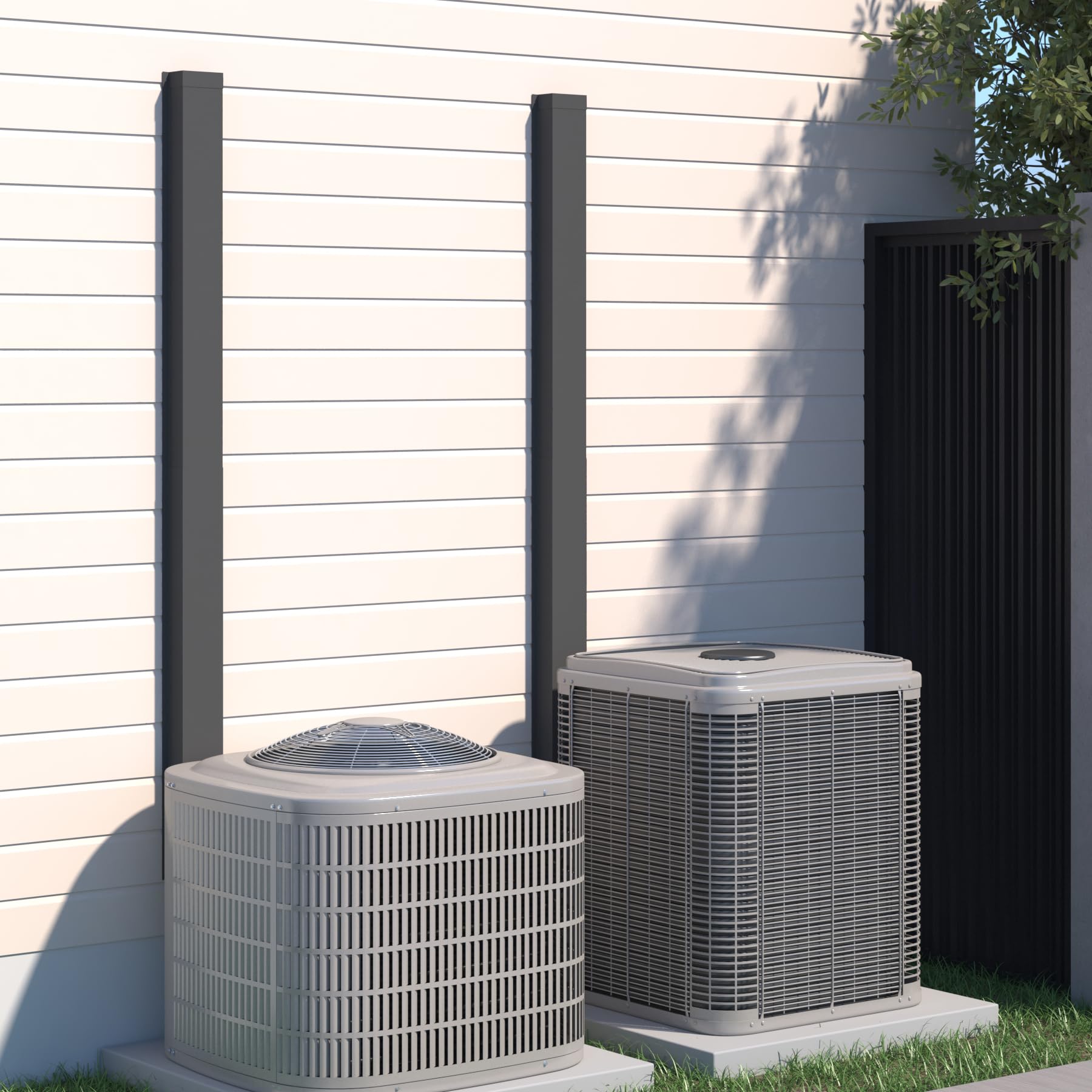 Flamorrow Metal Line Set Cover Kit, Decorative AC Line Cover Kit for Mini Split Air Conditioners and Central AC, Heat Pump Systems, 6 x 4 inch, Black