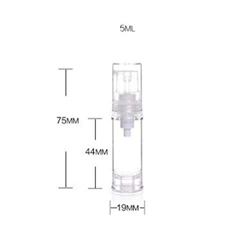 ericotry 12Pcs Empty Clear Portable Refillable Plastic Airless Vacuum Pump Bottles Travel Make-up Container Cream Lotion Sample Packing Toiletries Liquid Storage Container Vial Jars(5ml/0.17oz)
