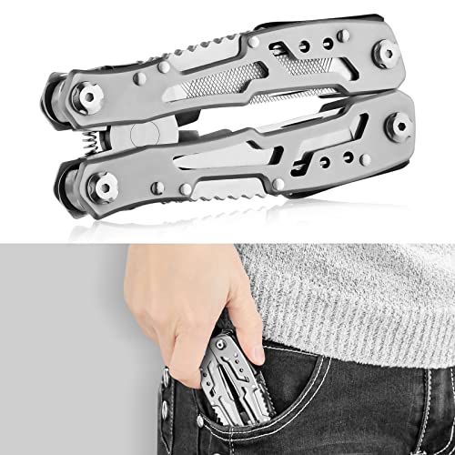 14-In-1 Multitool Pliers,Premium Portable Multi Tool ,with Safety Locking Professional Stainless Steel Multitool Pliers Pocket Knife,Apply to Survival, Camping, Gifts for Dad Husband Boyfriend