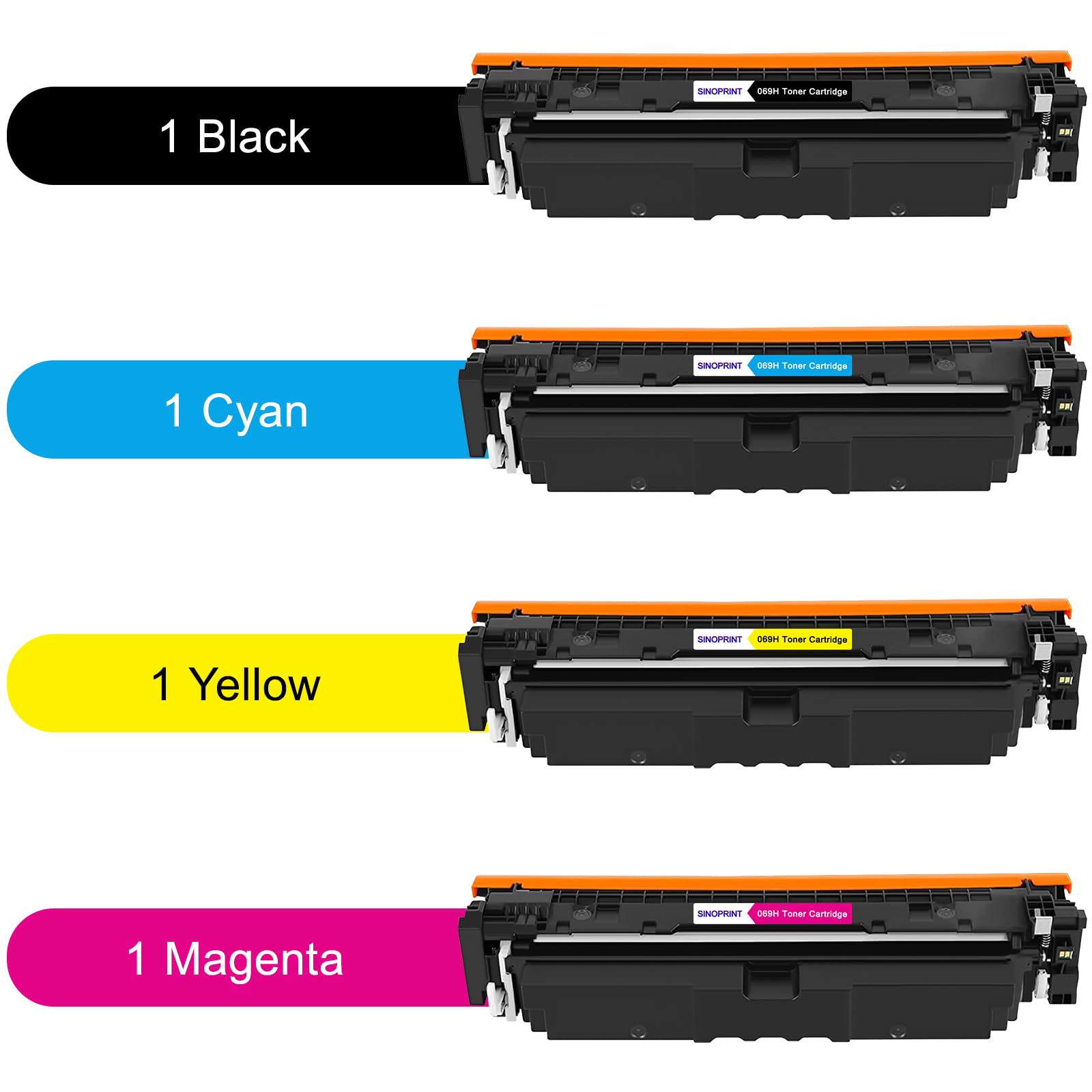 SINOPRINT 069H 069 Toner Cartridge 4-Pack Compatible Replacement for Canon 069H Toner Cartridge for Canon imageCLASS MF753Cdw LBP673cdw LBP674Cdw Series Printer Ink