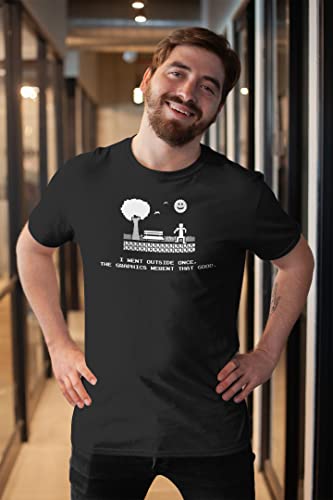 I Went Outside Once The Graphics Weren't That Good - Funny Gamer Shirt for Men - F/Maroon-Lg