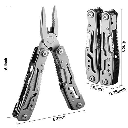 14-In-1 Multitool Pliers,Premium Portable Multi Tool ,with Safety Locking Professional Stainless Steel Multitool Pliers Pocket Knife,Apply to Survival, Camping, Gifts for Dad Husband Boyfriend