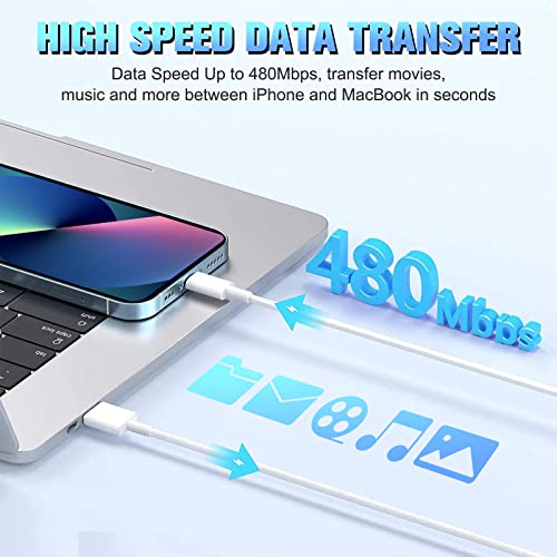 iPhone Fast Charging Cable [Apple MFi Certified] 2-Pack 3FT Lightning to USB Cable iPhone Charger Cord Compatible with iPhone 14 13 12 11 Pro Max XR XS X 8 7 6 Plus SE iPad and More Lightning Cable