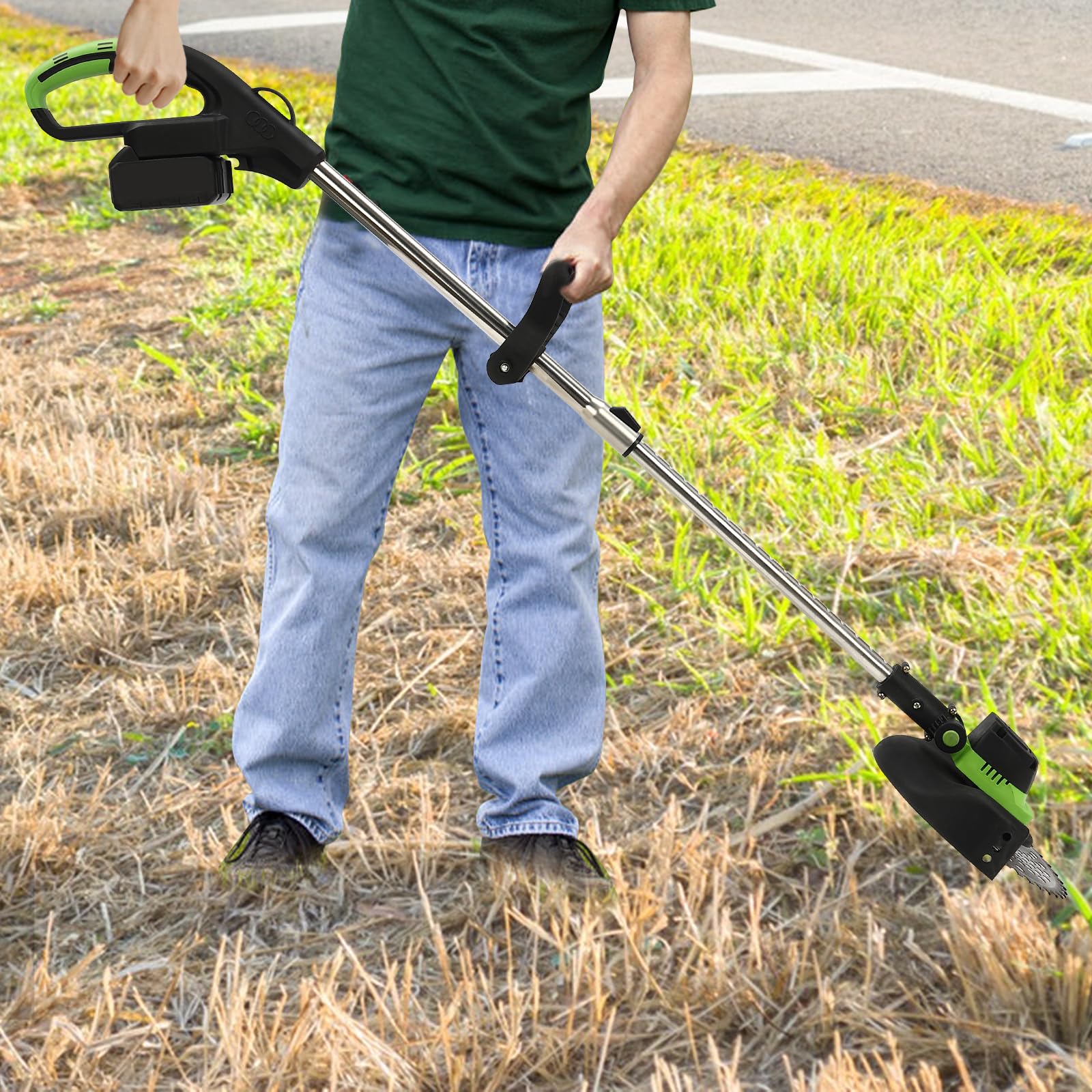 Cutycaty Electric Cordless Grass Trimmer, Battery Powered Lawn Edger Weed Wacker Cutter Grass Trimmer with 2980W Brushless Motor, Electric Grass Trimmer Hedge Shears for Yard Trimming