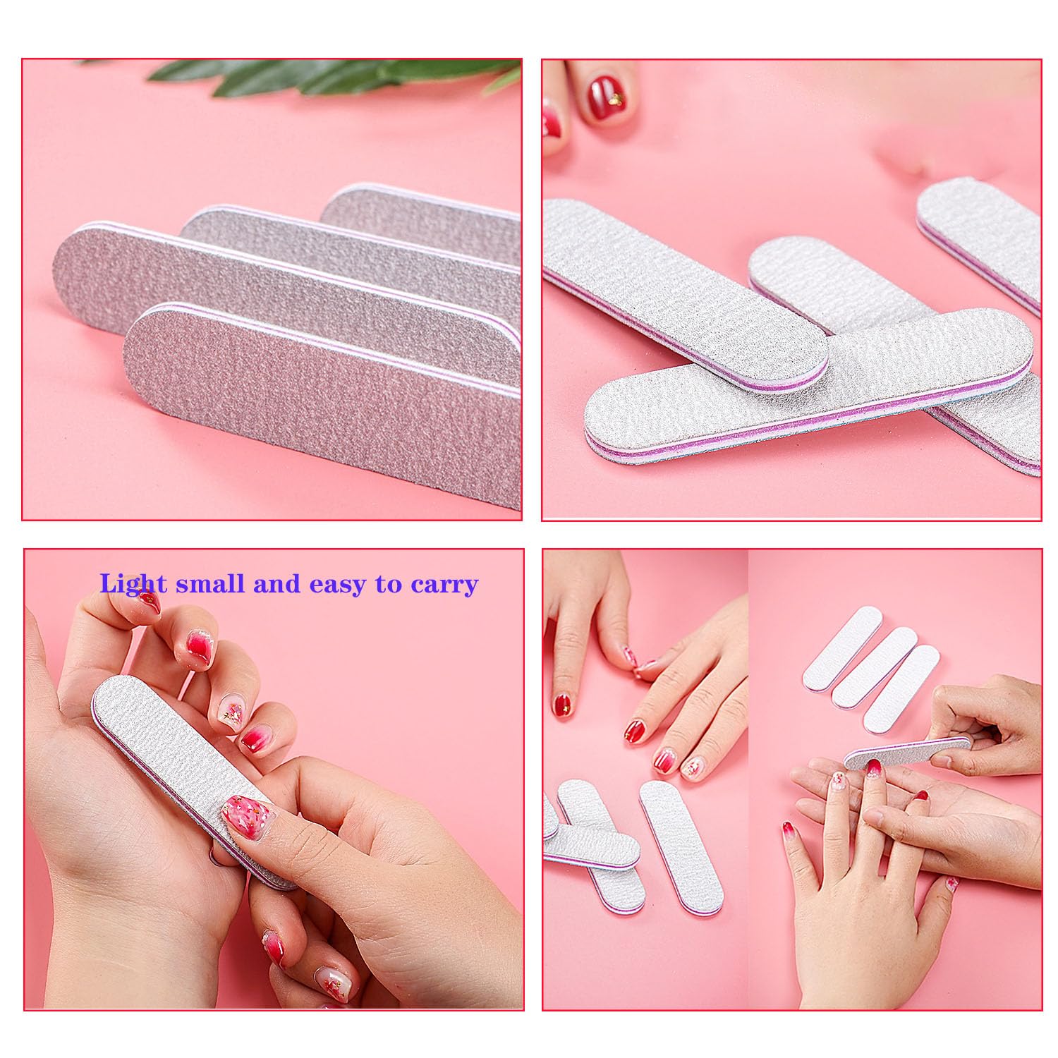 50 Packs 100/180 Grits Mini Nail Files and Buffers Double Sided Emery Boards Manicure Tool for Acrylic Nails, Nail Care