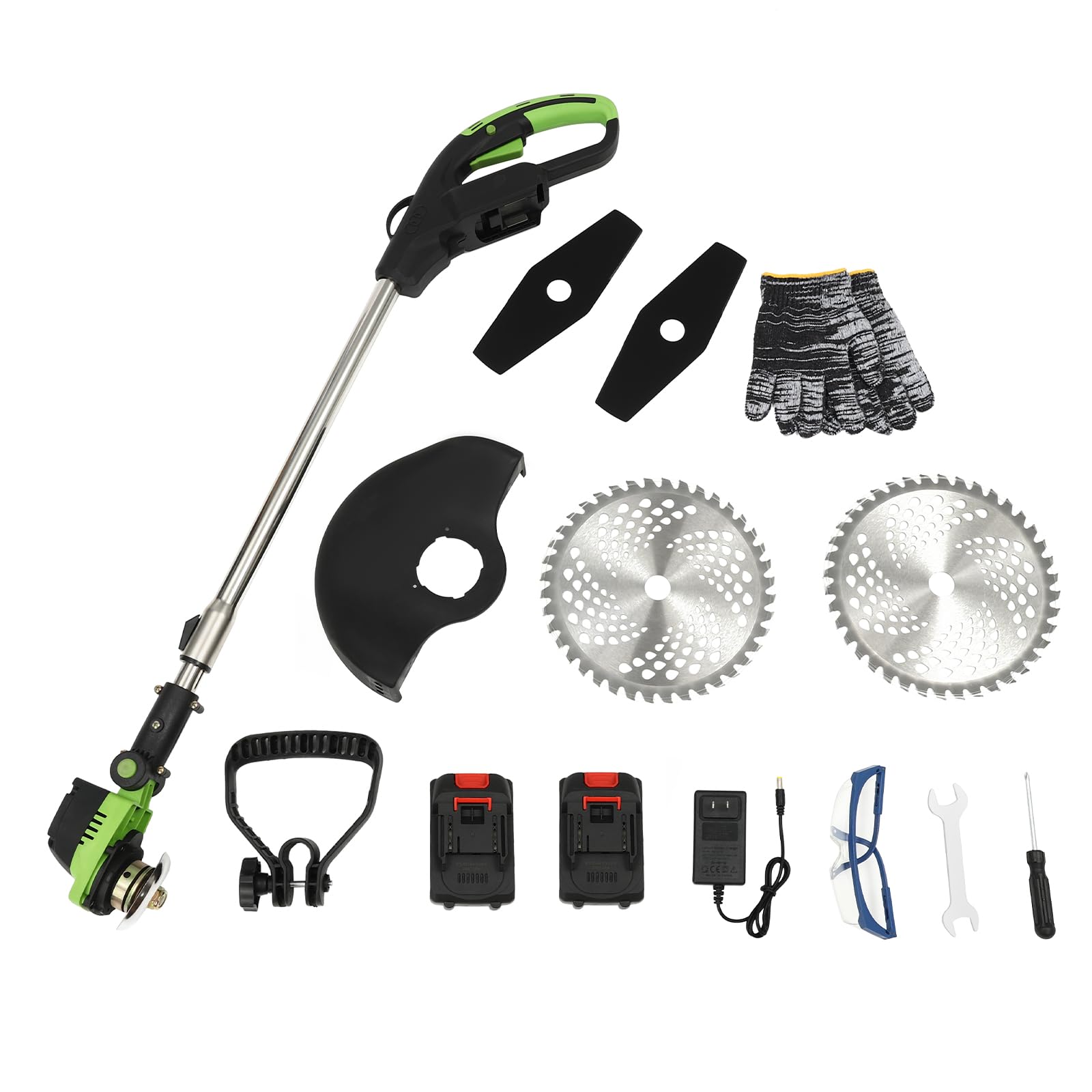 Cutycaty Electric Cordless Grass Trimmer, Battery Powered Lawn Edger Weed Wacker Cutter Grass Trimmer with 2980W Brushless Motor, Electric Grass Trimmer Hedge Shears for Yard Trimming