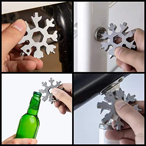 18 in 1 Snowflake Multi Tool, Stocking Stuffers for Men, Christmas Gifts for Dad Husband Boyfriend, Birthday Gift Ideas for Men, Stainless Steel Tool Wrench, Screwdriver Kit with Premium Keychain¡