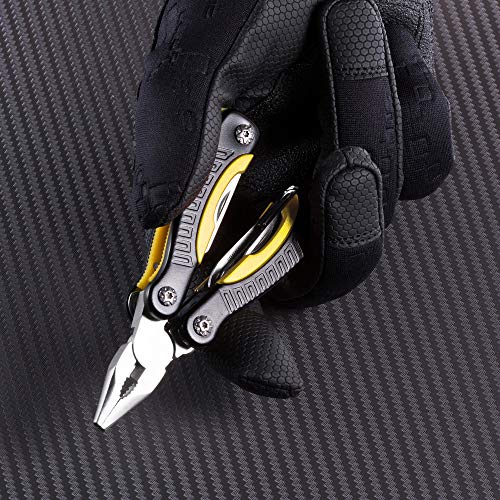 Bundle of 2 Items - Mini Multitool Knife 12 in 1 - Small Pocket Multi Tool with Knife and Pliers - Knofe for Men Women - Folding EDC Knife - Kubaton Stocking Stuffers for Men - Secret Santa Gift