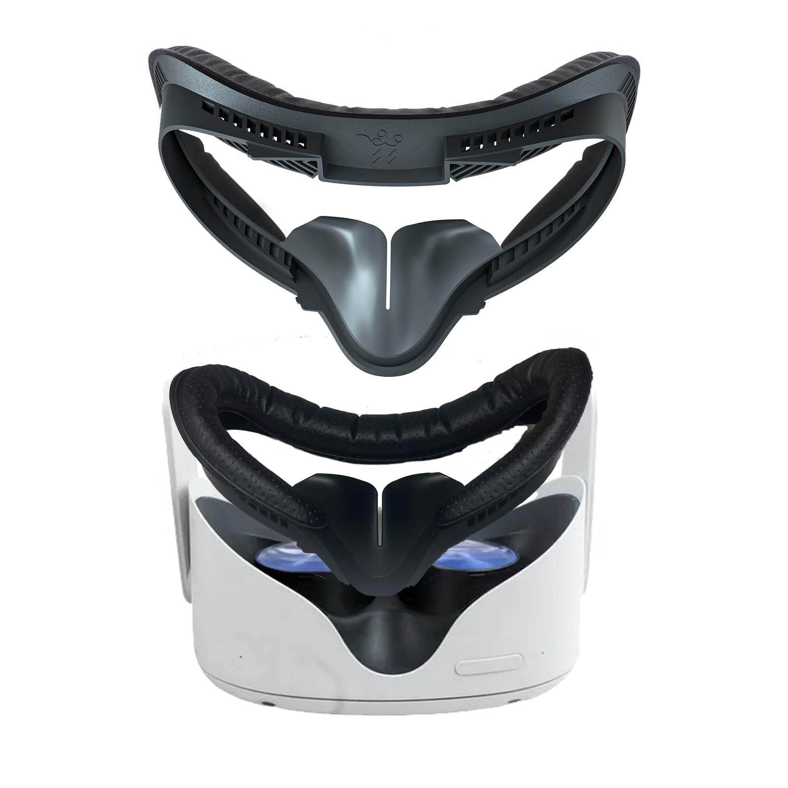 VR Face Pad for Oculus Quest 2,Facial Interface Bracket Face Cover Compatible with Quest 2 Accessories,Anti-fogging Sweatproof Face Cover,Anti-Leakage Nose Pad & Enhanced Vent Design