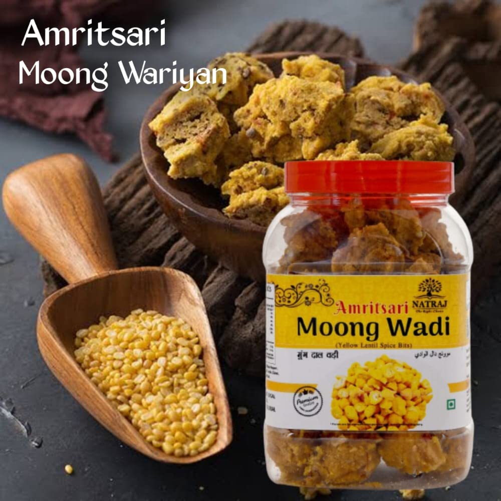 Natraj The Right Choice Amritsari PUNJABI Moong Dal Wadi/Badi/Mung Mangodi|Mangori|Punjabi Wadiyan |Sun Dried Lentil Spice Bits Medium Spicy- 300gm WARIYAN