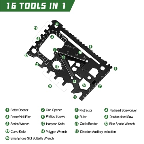 SUPOLOGY Multitool Gifts for Men Dad Husband Boyfriend Father Him, Camping Multitool Hatchet Hammer Pen Survival Multi Tool Card Axe Pliers Saw Screwdriver, Multipurpose Tool for Home Outdoor Hiking
