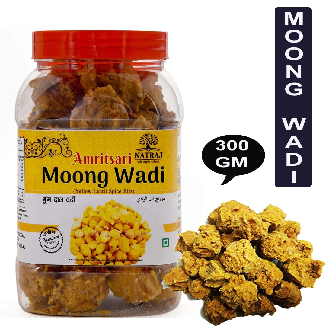 Natraj The Right Choice Amritsari PUNJABI Moong Dal Wadi/Badi/Mung Mangodi|Mangori|Punjabi Wadiyan |Sun Dried Lentil Spice Bits Medium Spicy- 300gm WARIYAN