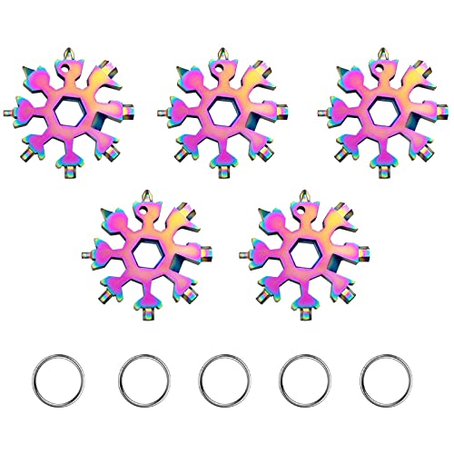 18-in-1 Snowflake Multi-Tool, BerniceKelly Stainless Steel Multitool Card Combination Compact Portable Outdoor Products Snowflake Tool Card