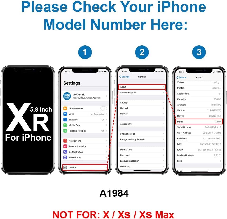 MMOBIEL SIM Card Slot Tray Holder Replacement Compatible with iPhone XR - 6.1 inch - 2018 - Incl. Rubber Gasket and Sim Pin - White