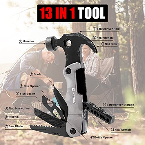 Gifts for dad from daugther son WROOC Stocking Stuffers car accessories, camping multitool multi-hammer,cool gadgets for men him, useful birthday gifts for him/husband/boyfriend Valentines gift