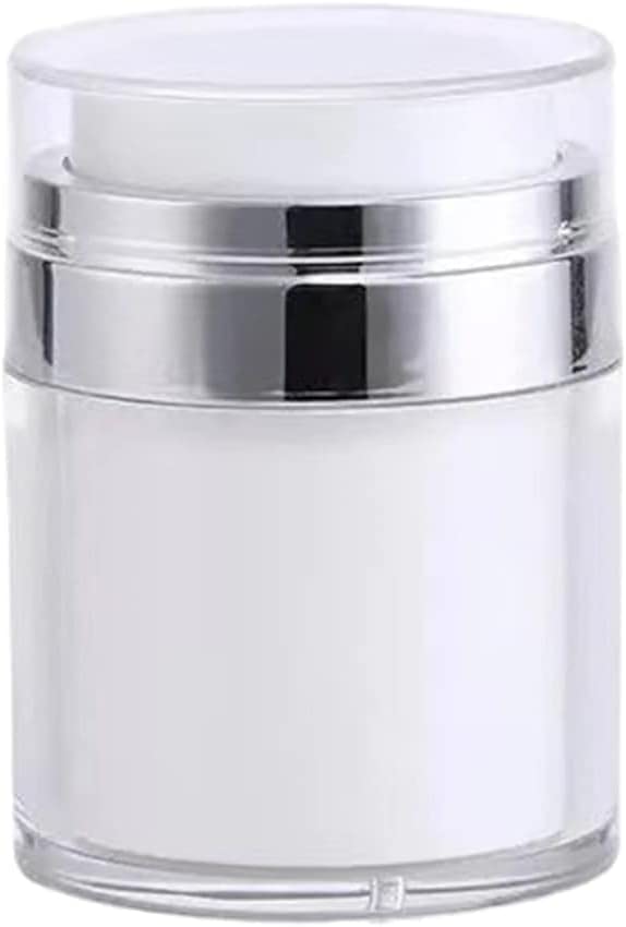 Airless Pump Jar,Cream Jar Vacuum Bottle, Empty Refillable Cosmetic Air Pump Jars Bottles, Portable Airless Lotion Sample Container Pot, Leak-Proof DIY Portable Travel Makeup Containers (15ML)