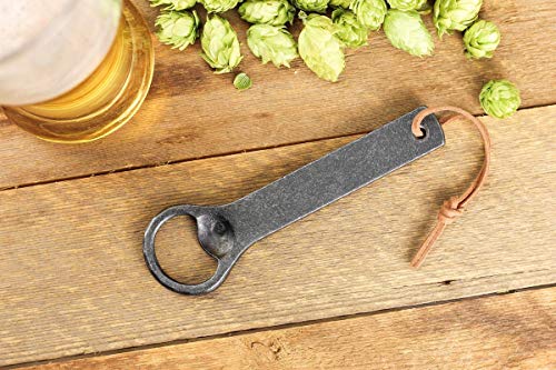 Bottle Opener - Black Dog Ironworks | Hand Forged Iron Beer Opener, Gift For Men| Great Gift for Fathers Day or 6 year Anniversary