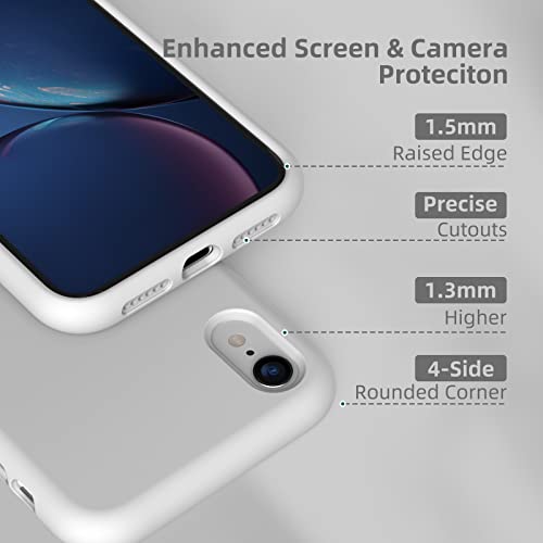 K TOMOTO Compatible with iPhone XR Case 6.1 Inch, [Silky and Soft Touch] Premium Liquid Silicone Gel Rubber Full Body Drop Protection Phone Cover with Microfiber Lining, White