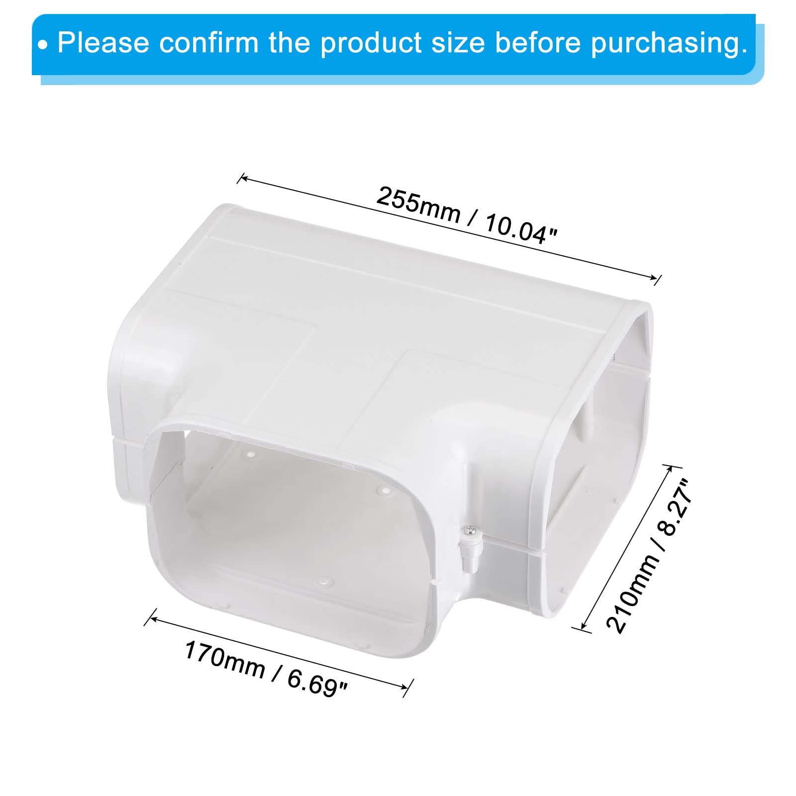 PATIKIL 6" PVC Decorative Line Cover, Tee Elbow Tubing Parts Accessories for Air Conditioner Central AC Heat Pump, White