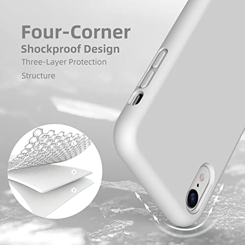 K TOMOTO Compatible with iPhone XR Case 6.1 Inch, [Silky and Soft Touch] Premium Liquid Silicone Gel Rubber Full Body Drop Protection Phone Cover with Microfiber Lining, White