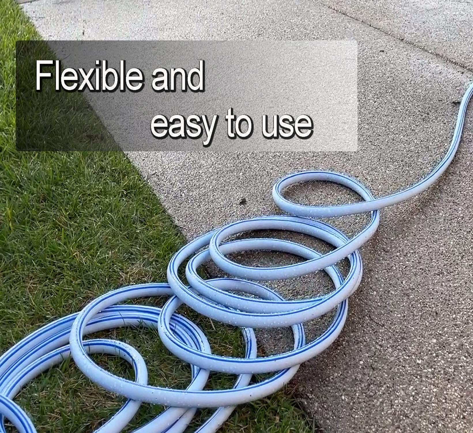 Atlantic Heavy Duty Garden Hose 5/8 Inch x 1 ft Blue, Short Connection Leader Hose (1 Foot)