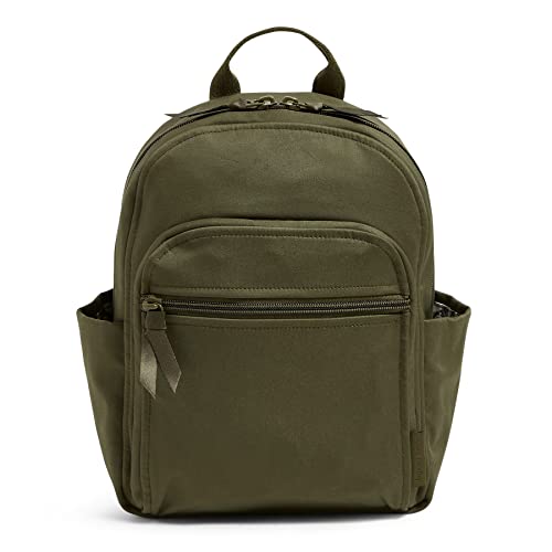 Vera Bradley Women's Cotton Small Backpack, Climbing Ivy Green, One Size