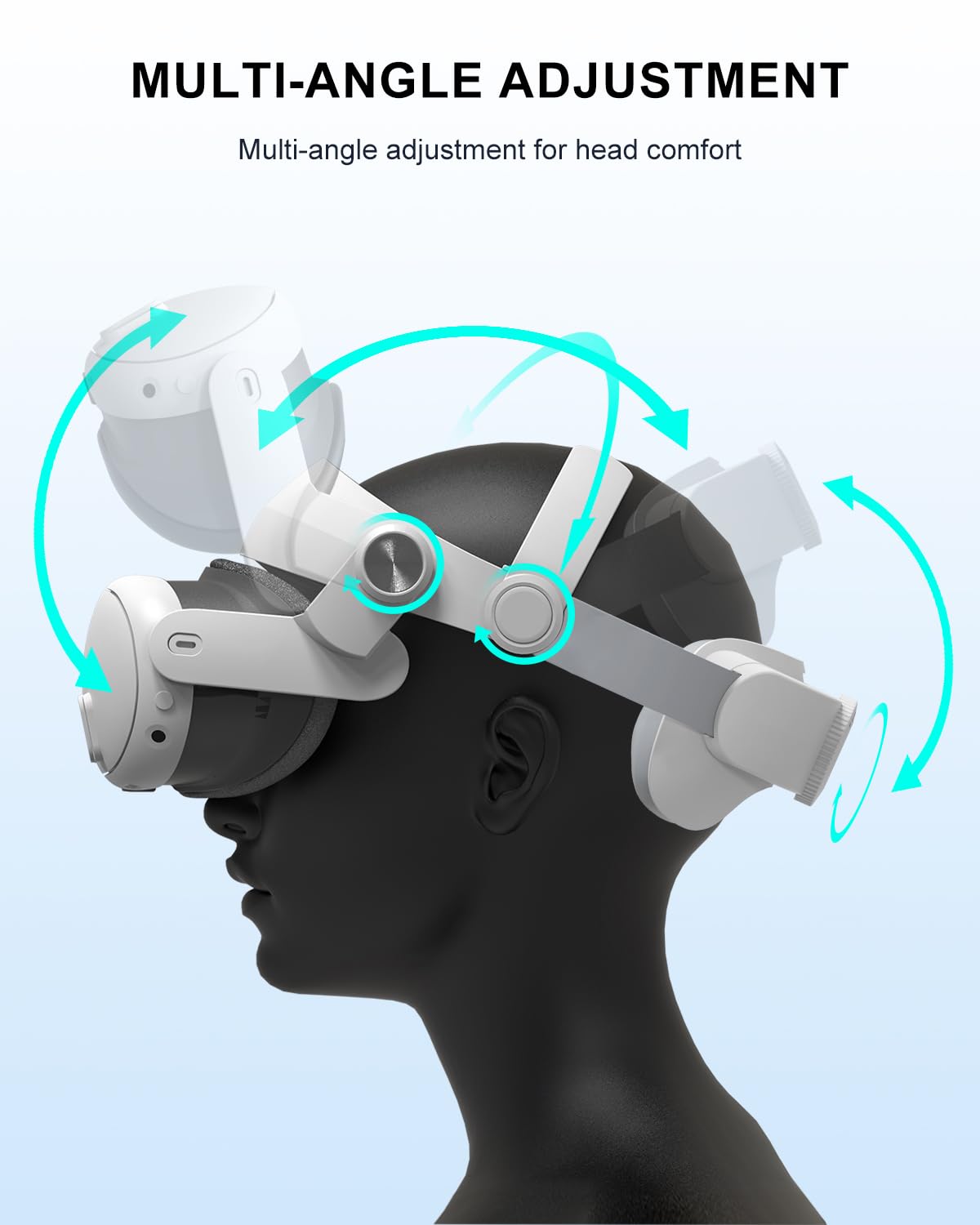 for Meta Quest 3/3S Head Strap - Comfort Vr Accessories with Adjustable Elite Headstrap Design for Meta/Oculus Quest 3/3S Support Face Protective Pad Cover Replacement Headset Accessory (T3)