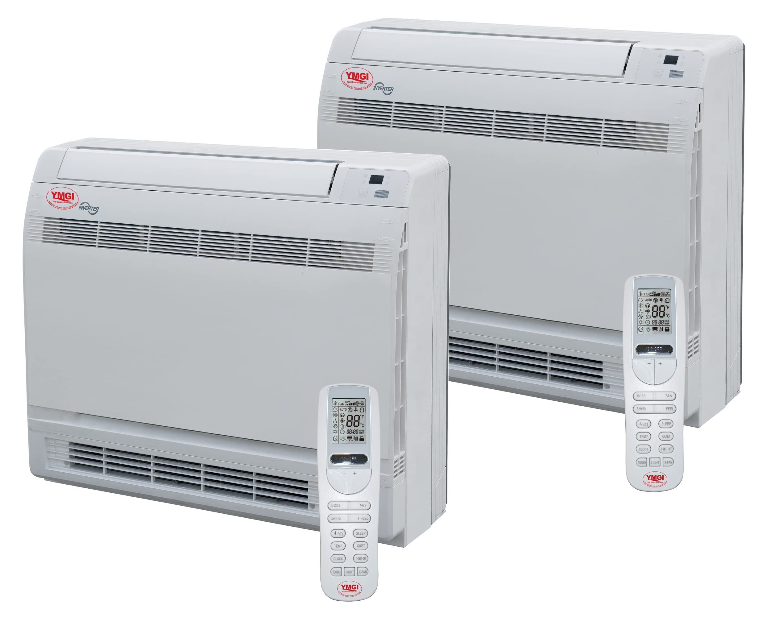 YMGI Mini Split Air Conditioner Heat Pump Dual Zone 36000 Btu Mini Split - 21 SEER 220V 2 x 18k Btu Console Indoor units