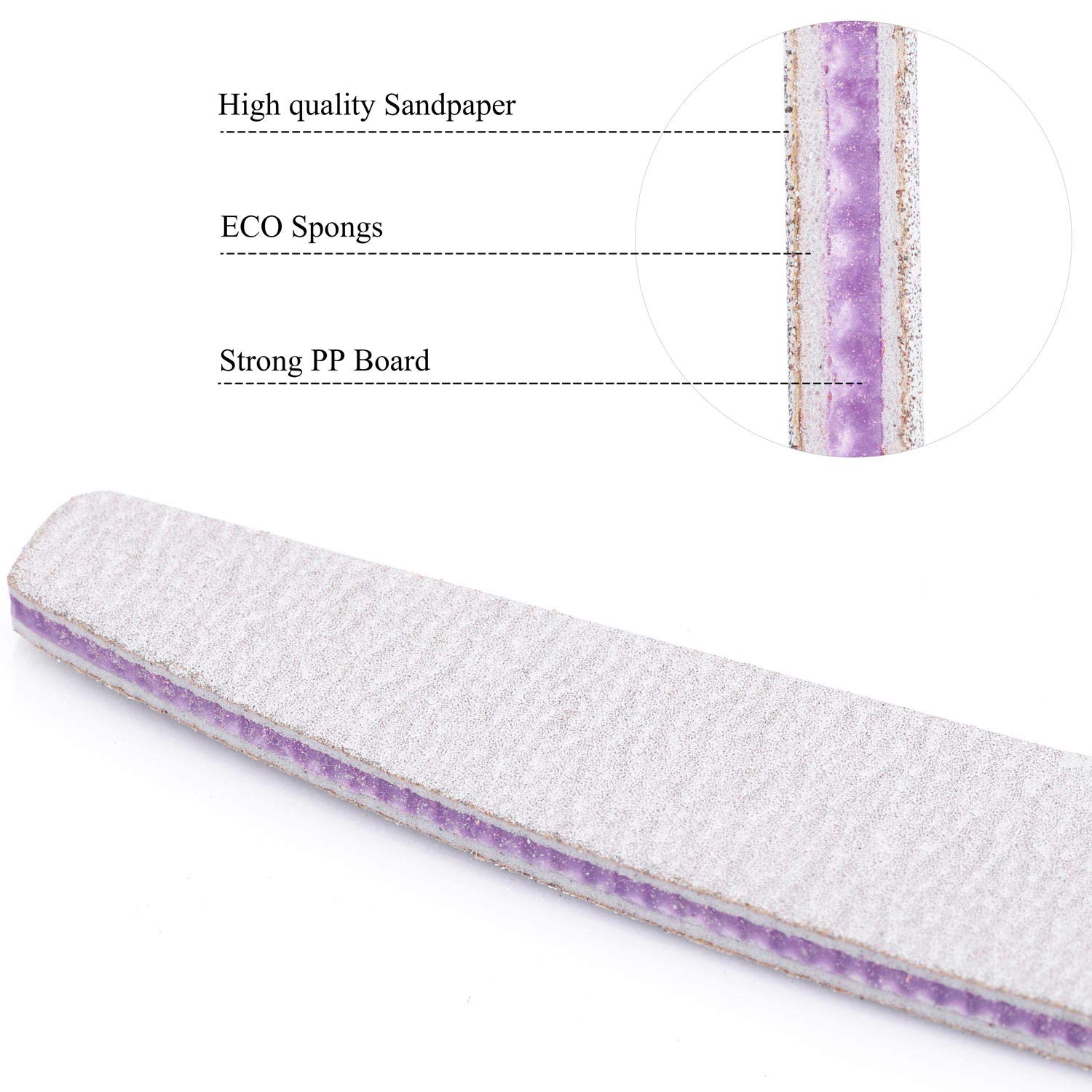 25 Pcs Nail Files 100/150 Grit Double Sided Washable Emery Board for Acrylic Nails Gel Natural Nails