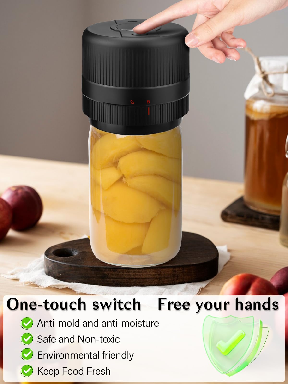 Electric Vacuum Sealer Kit - Wide & Regular Mouth Mason Jar Vacuum Sealer for Food Storage