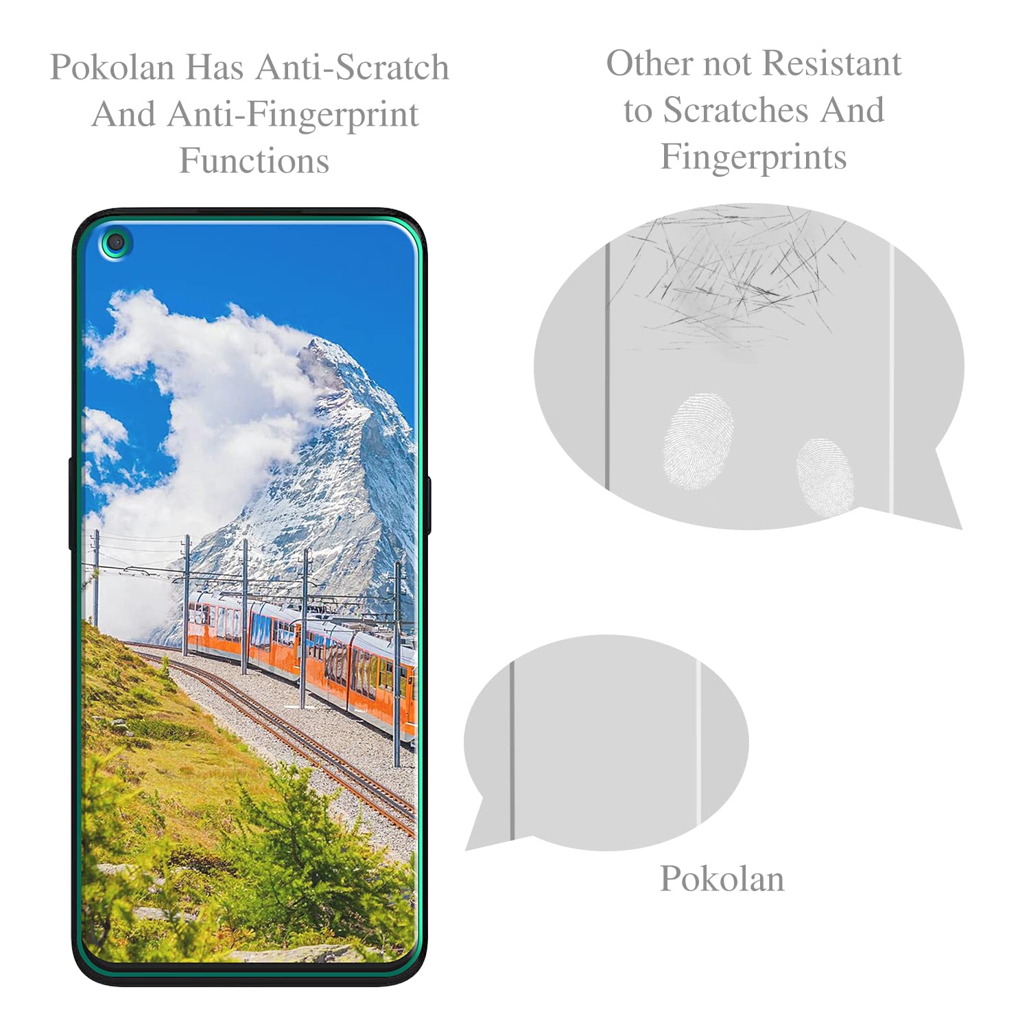 Pokolan [3 Pack Screen Protector For OnePlus Nord N10 5G Tempered Glass, HD Clear, 9H Hardness, Anti-Scratch, Bubble-Free, Easy to Install, Case Friendly