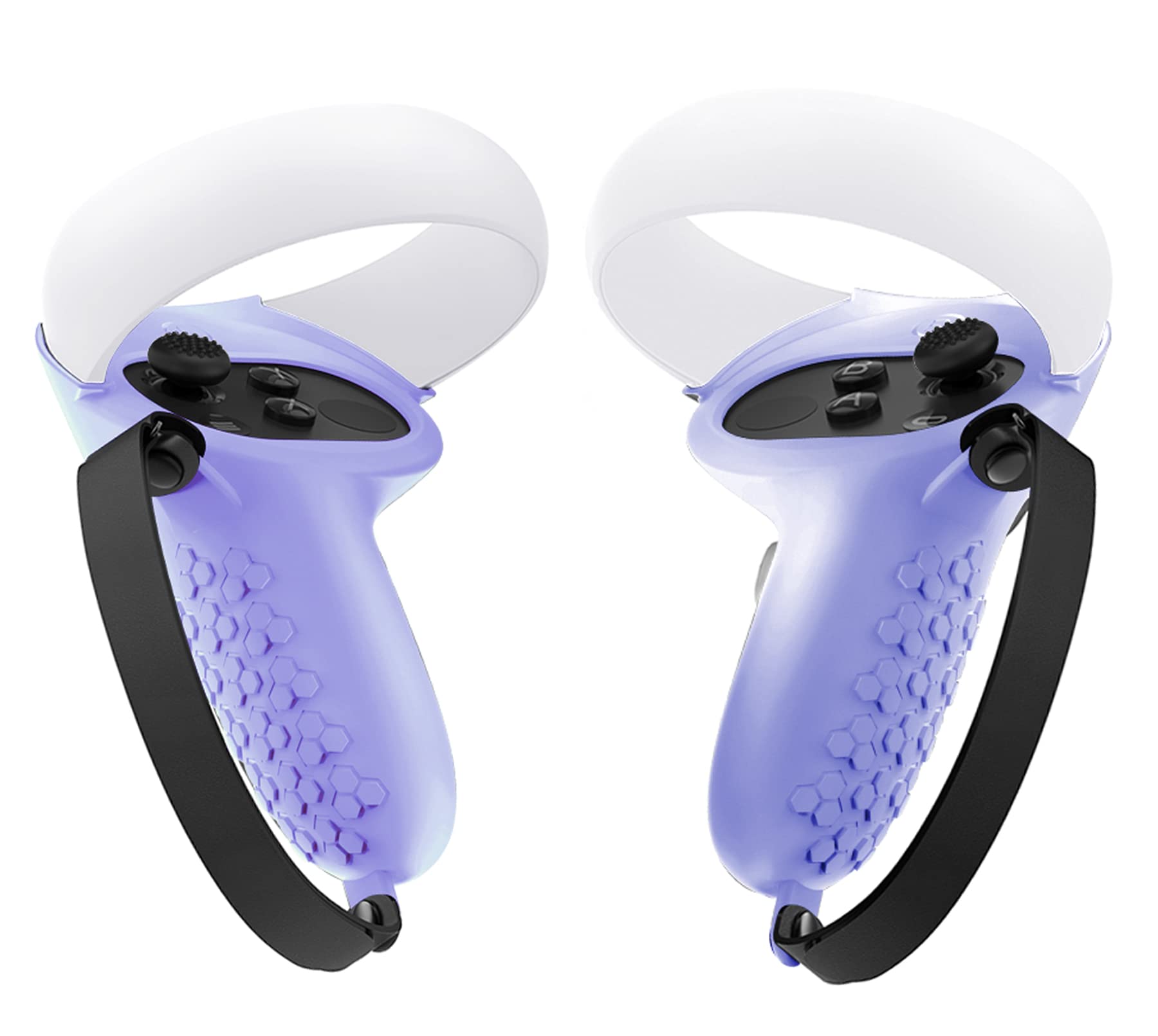 Gwyoneaon Protective Cover for Oculus/Meta Quest 2 Accessories, Silicone Controllers Grip Cover Protector, Soft Shell Skin with Face Cover and Lens Cover (Purple)