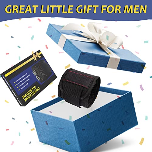 Magnetic Wristband, SURGEDO Magnetic Wrist Tool Holder with Strong Magnet for Screws, Magnetic Screw Tool Holder on Your Wrist, Excellent Small Guy Gifts for Dad Men Husband, Black