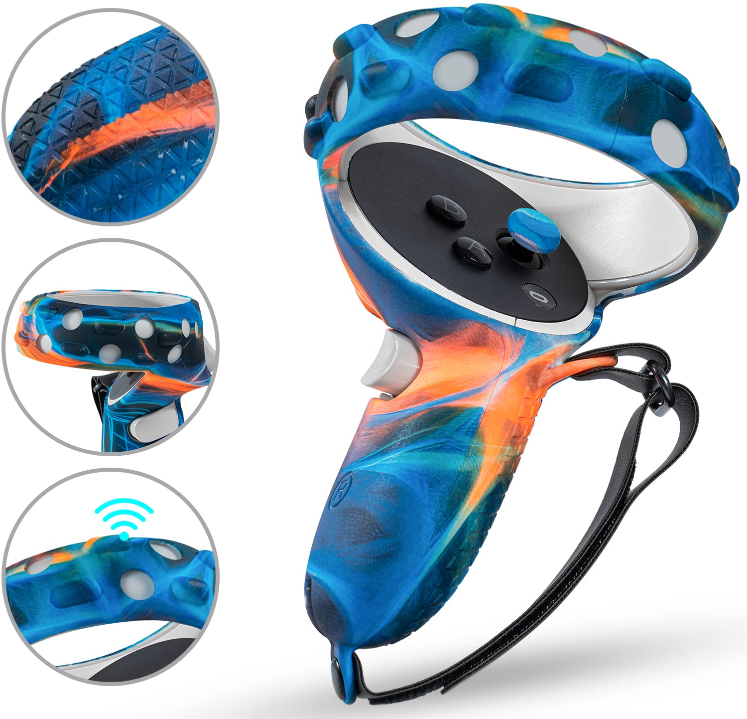 Compatible with Oculus Quest 2 Accessories, Silicone Face Cover, VR Shell Cover,Touch Controller Grip Cover,Protective Lens Cover,Disposable Eye Cover (Aurora)